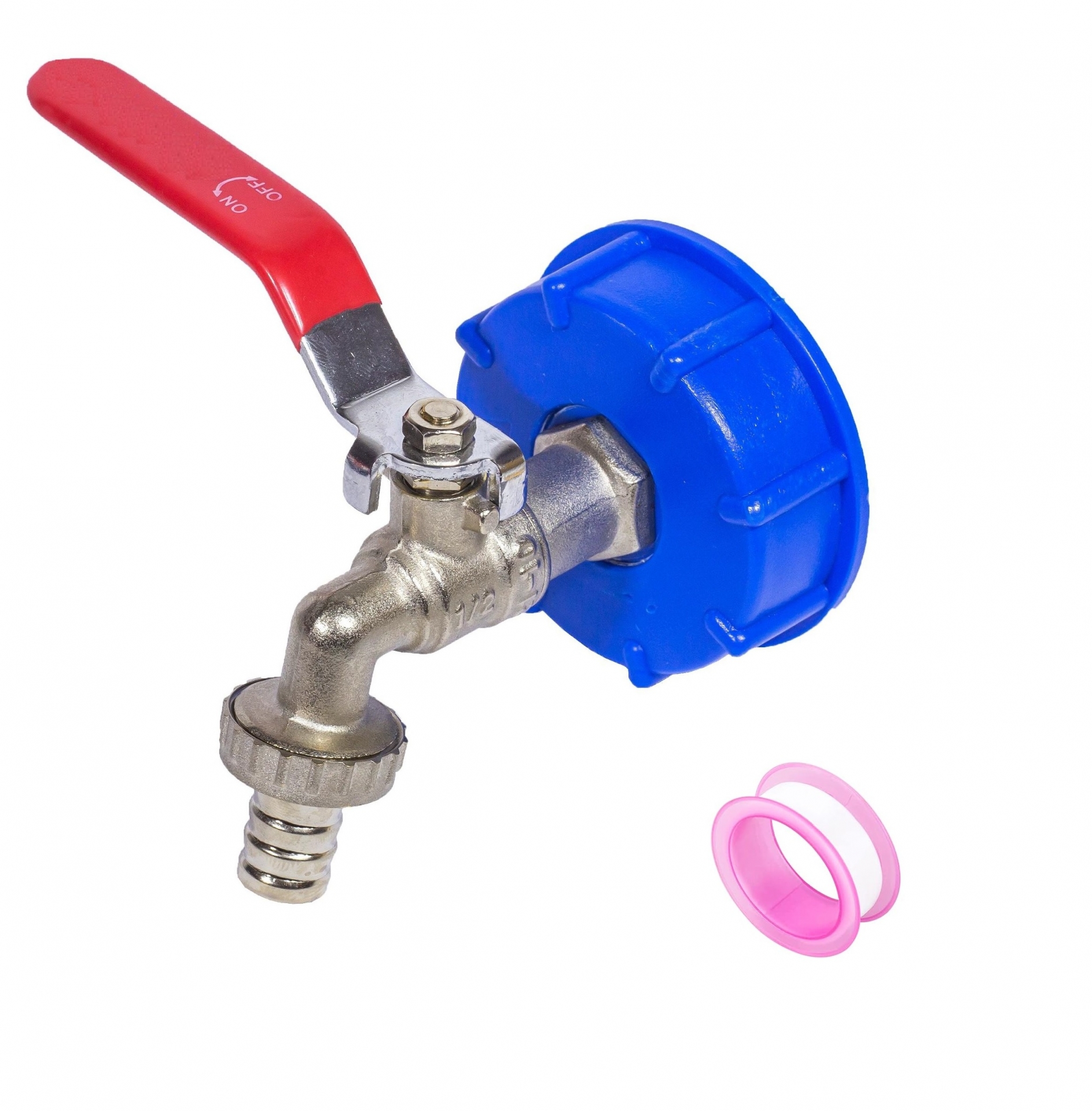 Функционална капачка с метален кран за туба бидон ibc контейнер 1/2“ Ф 61мм | Flexzon.com