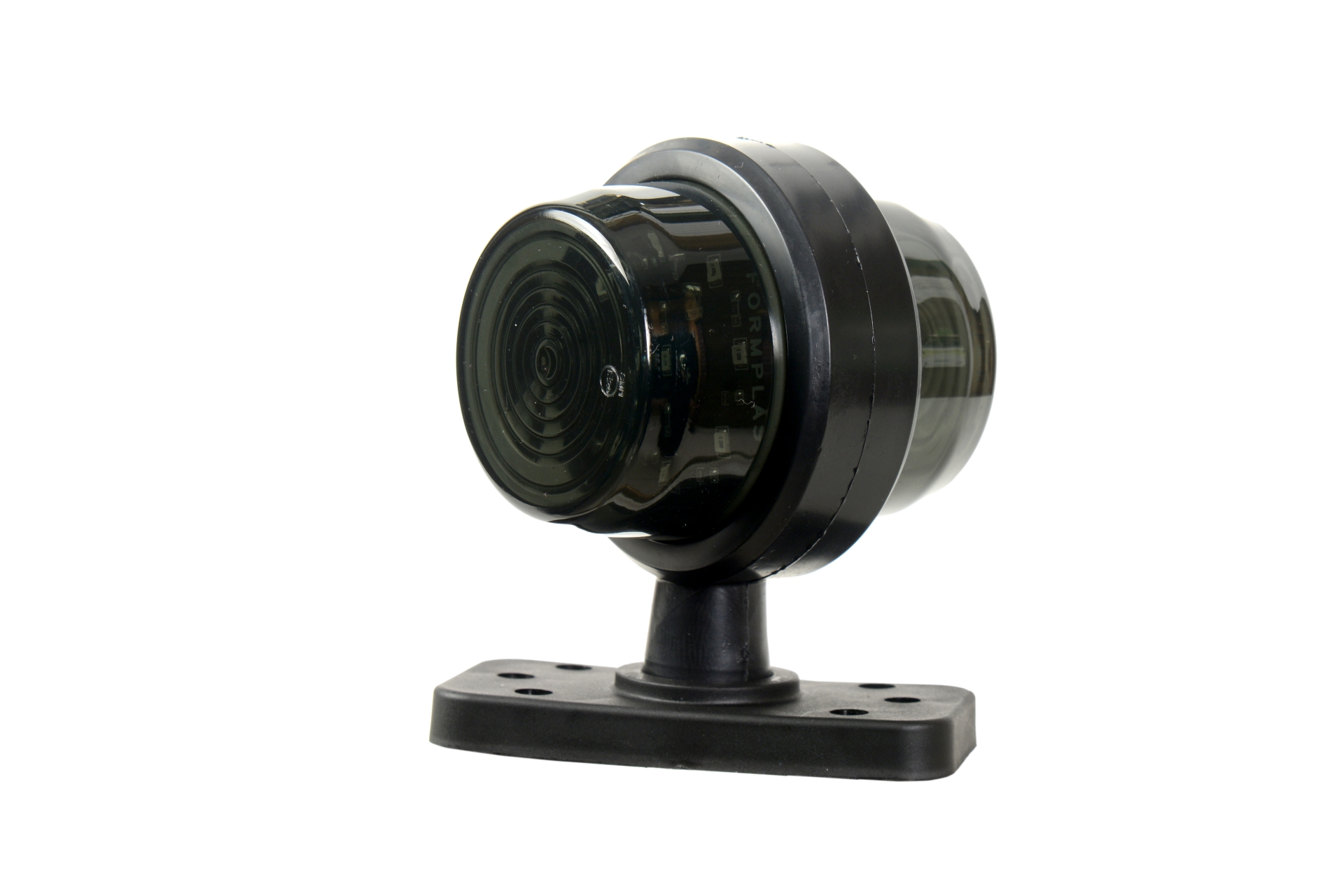 Опушен LED габарит маркер тип рогче 12V-24V, бяло-червено - за ремаркета, платформи, камиони и ...