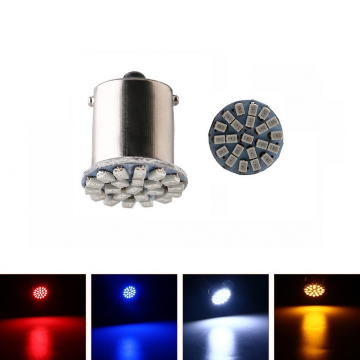LED Лед Крушки, 8 SMD, BA15S 1156 (P21W), BAU15S 1156 (PY21W), 12V ...