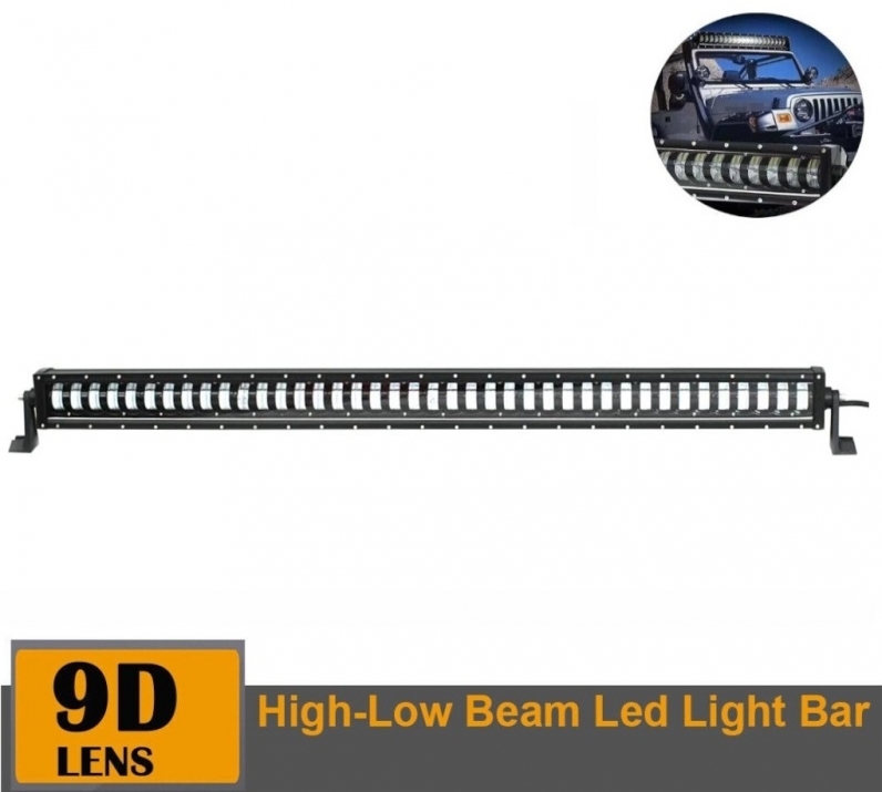 9D 113.8 СМ Led Bar Лед Бар, Hi/Lo Kъси Дълги, Водоустойчив, Удароустойчив, 12V 24V 25600 LМ ...
