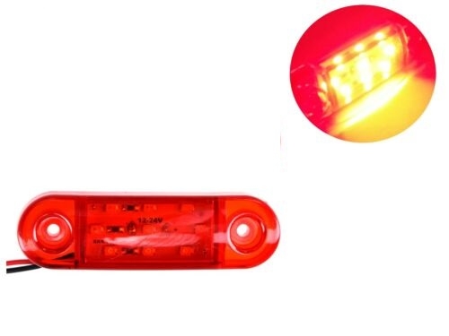 Светодиоден маркер габарит токос червена светлина със 9 LED ЛЕД за бус ван ремарке каравана ...